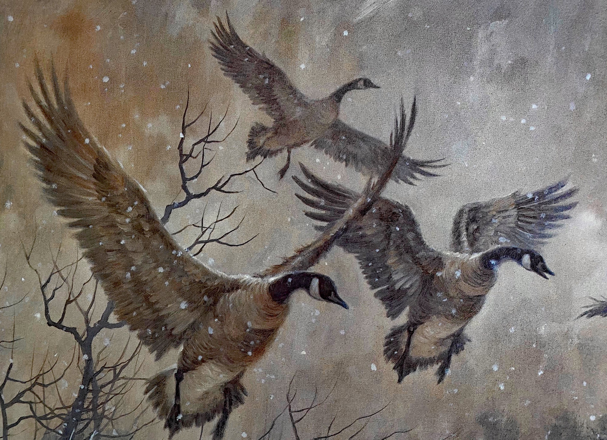 Winter Retreat Canada Geese Larry Fanning Artist Proof Lithograph – Art ...