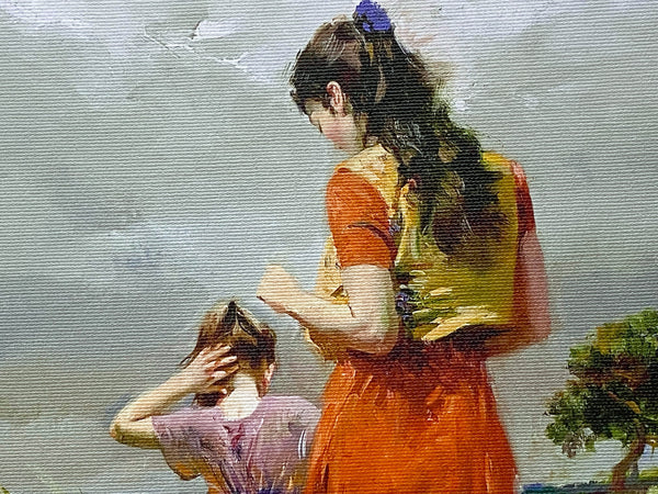 Beach Walk Pino Daeni Canvas Giclée Artist Hand Signed Numbered – Art Deals